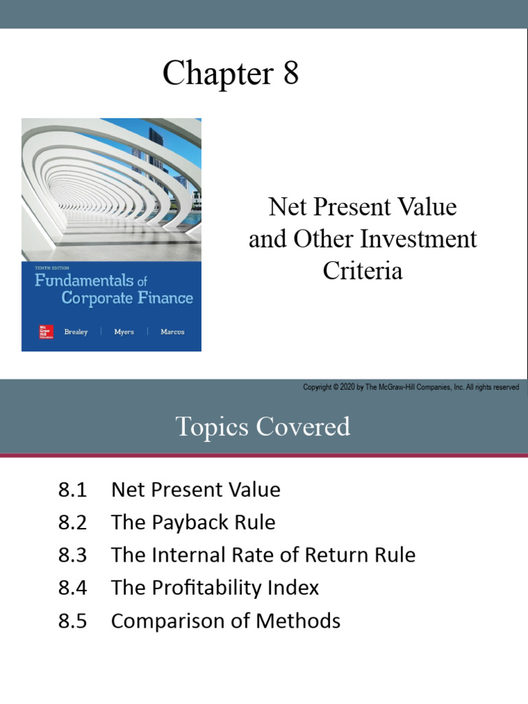Brealey Fundamentals of Corporate Finance 10e Ch08 PPT 2022 | PDF | Net Present Value | Internal ...