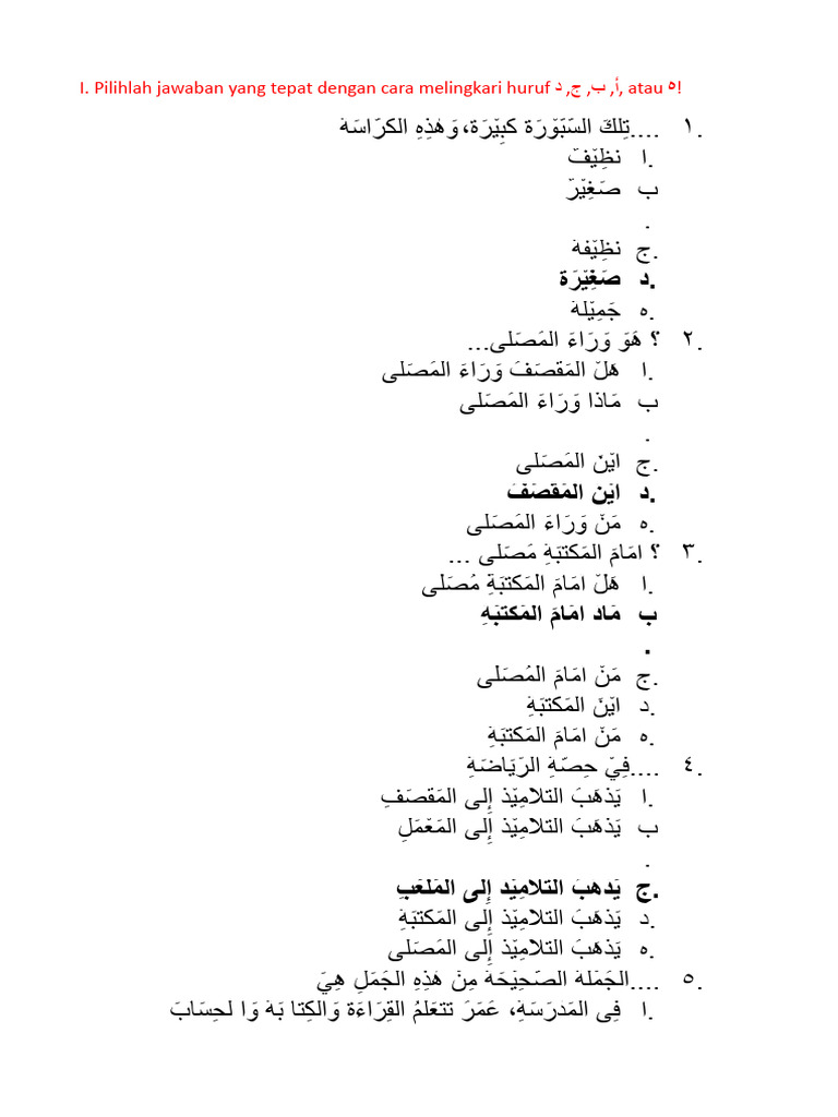 Raul Tugas Bahasa Arab Hal 104-121.Docx | PDF