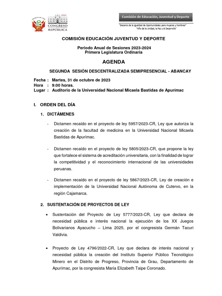 Educacion-2SD-31 10 2023 | PDF | Perú | Universidad