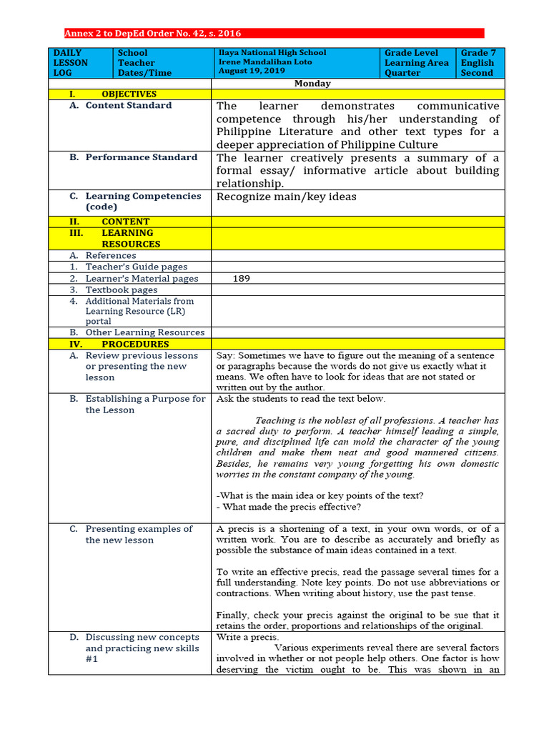 DLL 1 | PDF | Learning | Teachers