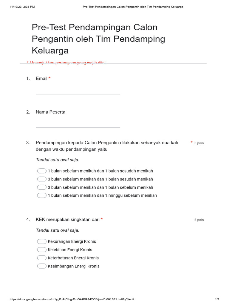Soal Pre Dan Post Test | PDF
