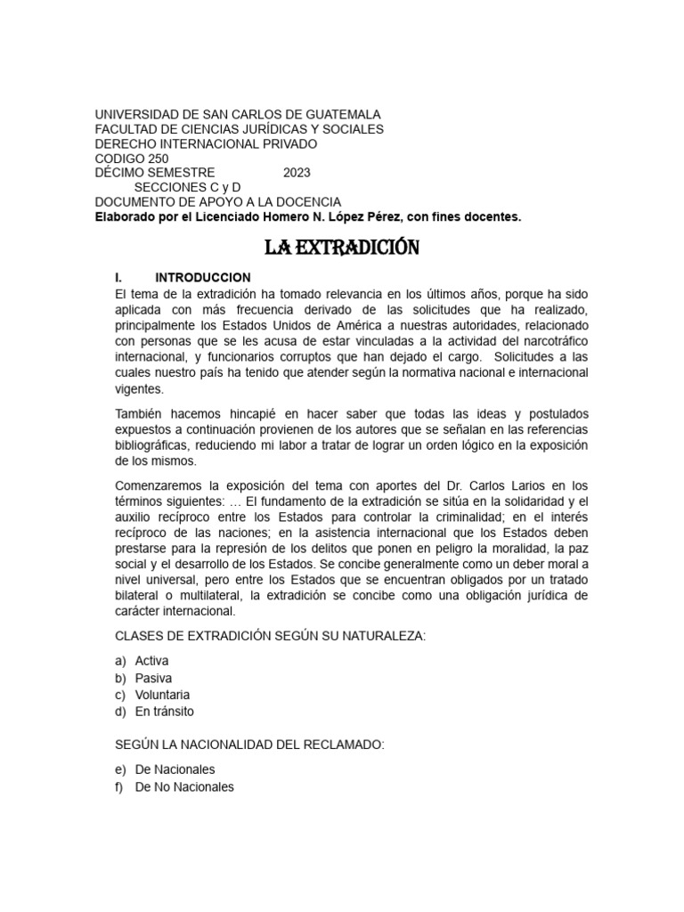 Extradiciòn | PDF | Derecho penal | Extradición