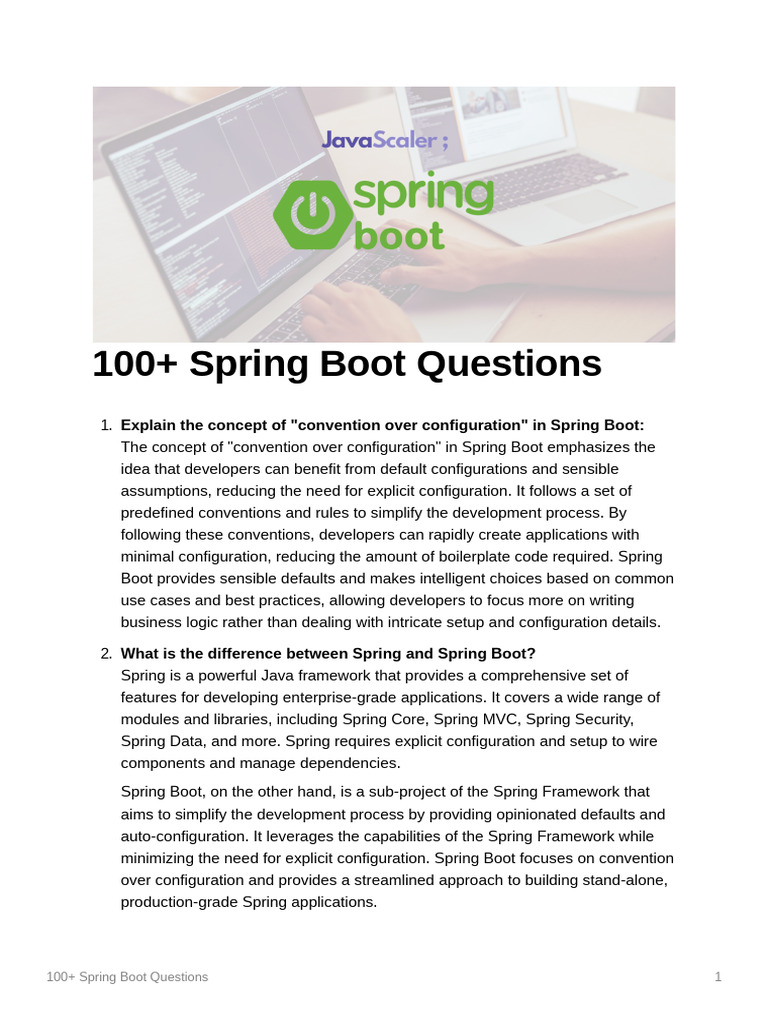 Spring Boot QA | PDF | Spring Framework | Databases