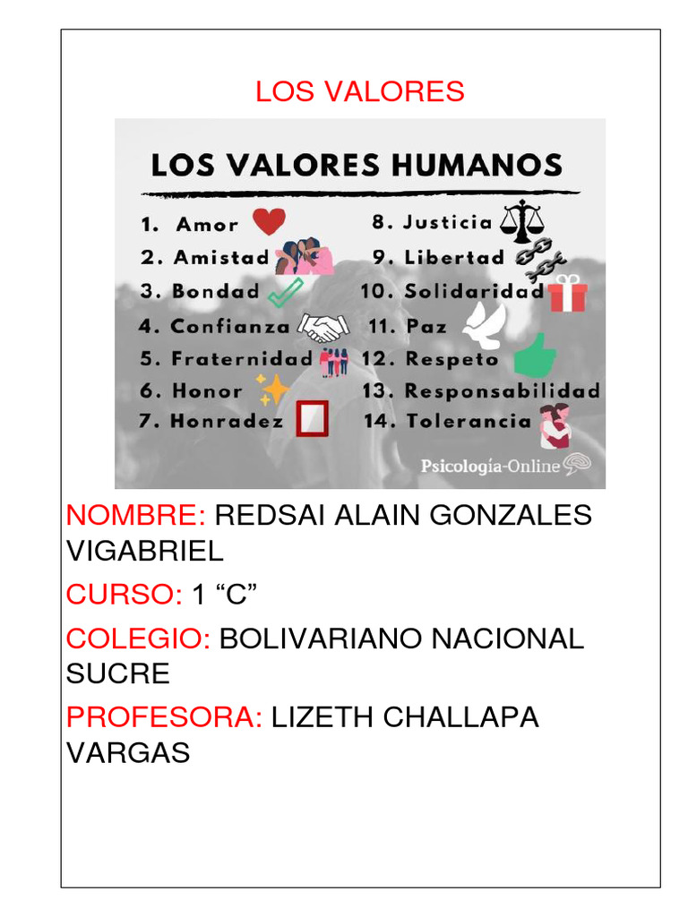 Los Valores | Descargar gratis PDF | Empatía | Tolerancia