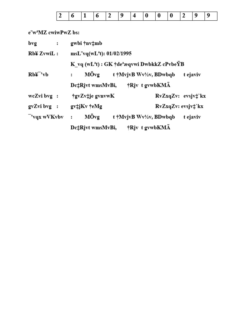 Jonmo Nibondhon Editable | PDF