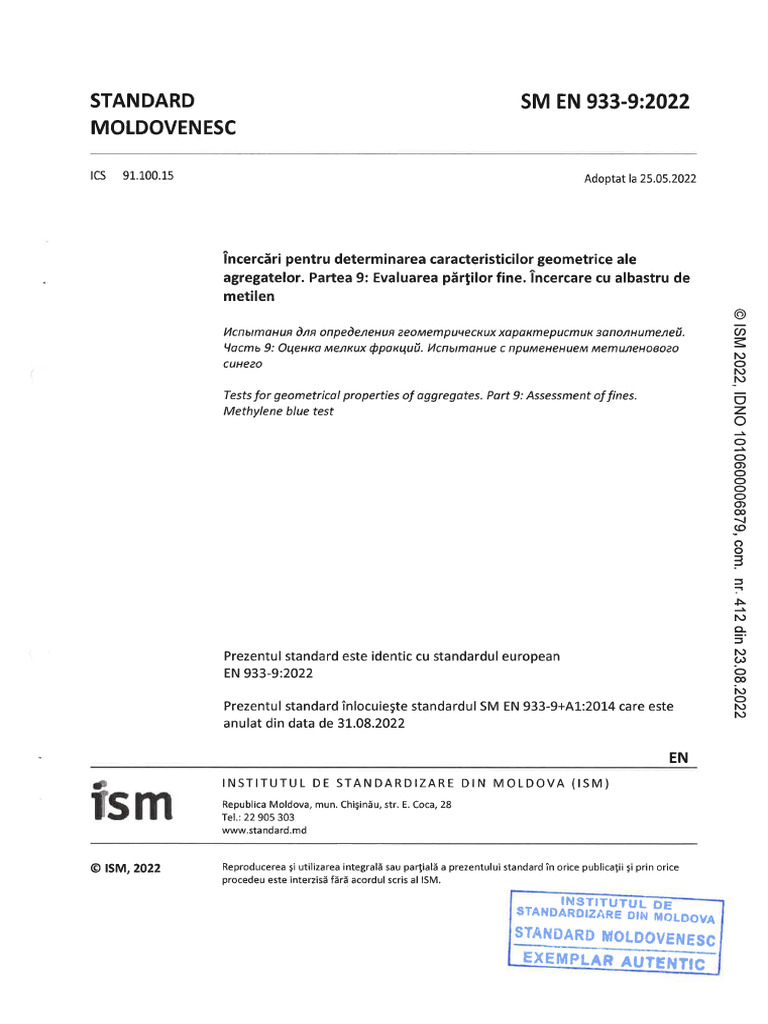 SM en 933-9-2022 | PDF