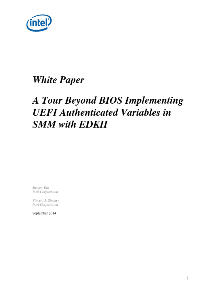 A Tour Beyond Bios Implementing Uefi Authenticated Variables in SMM ...