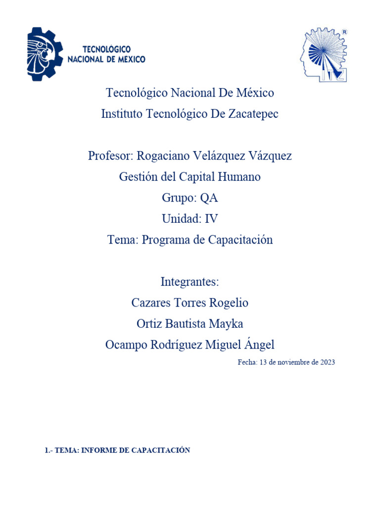 Tecnológico Nacional de México Portada | PDF
