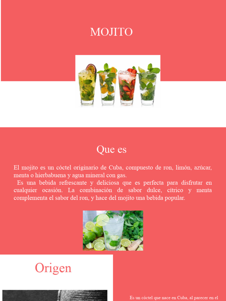 Origen y receta del mojito cubano | PDF