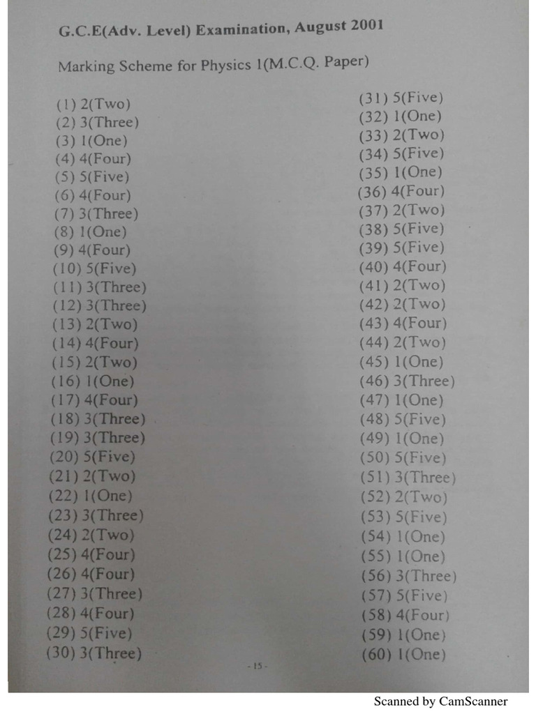 2001 Physics Wiwaranaya by Prof Rosa | PDF
