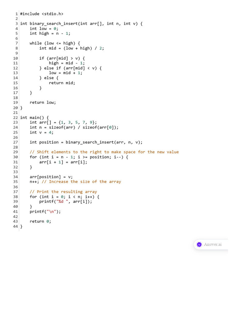 Shift Elements To The Right To Make Space For The New Value | PDF | Teaching Methods & Materials ...