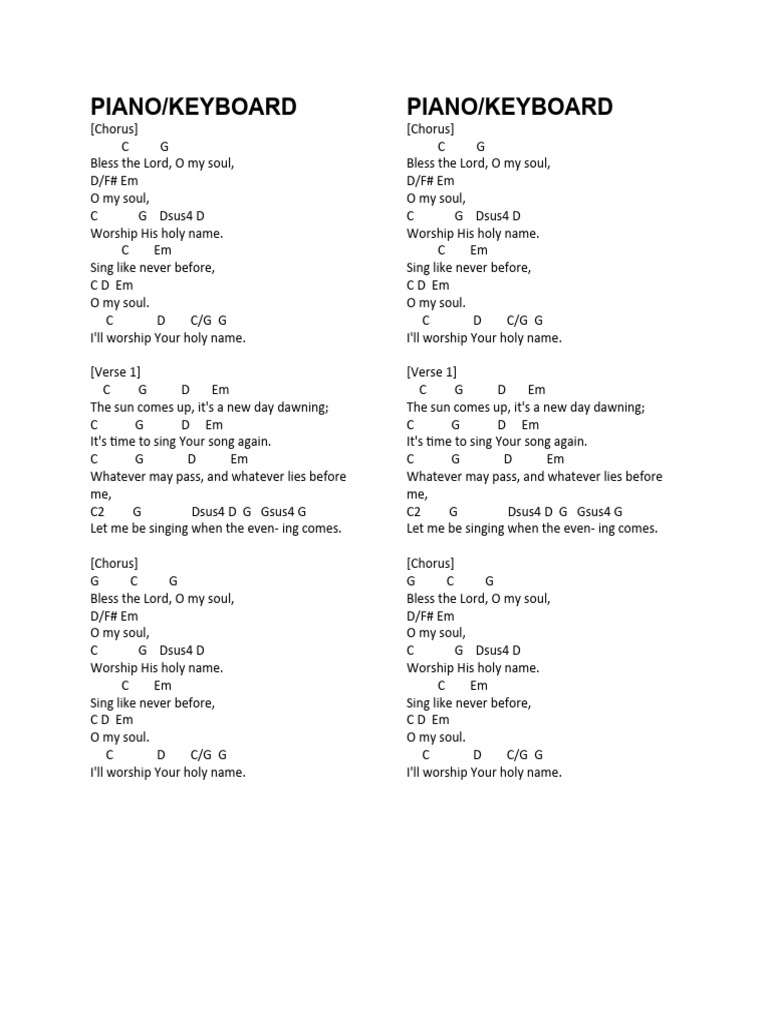 Reasons Keyboard Piano Chords | PDF
