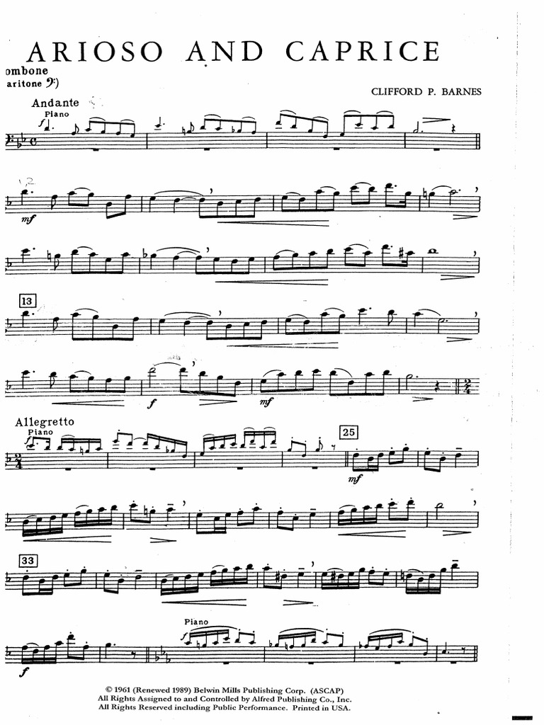Arioso e Caprice - Trombone | PDF
