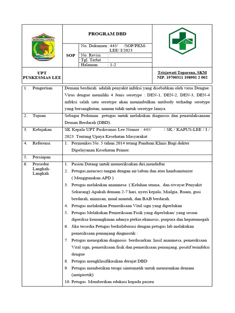 Sop Program DBD | PDF | Pengembangan Diri | Kesehatan Holistik