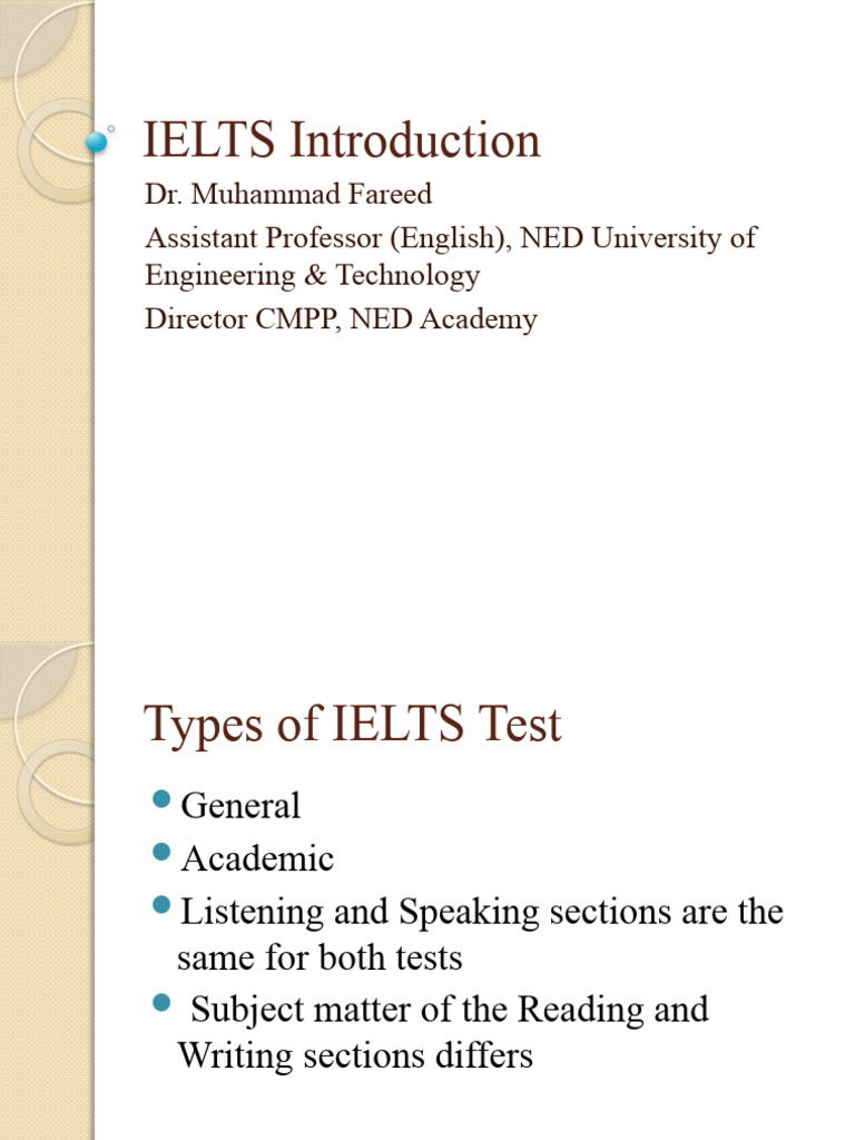 Ielts Intro. | PDF | International English Language Testing System | Essays