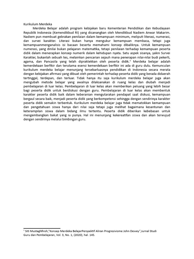 Pengertian Kurikulum Merdeka | PDF