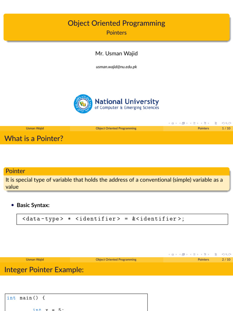 Pointers Part 1 Pdf Pointer Computer Programming Integer Computer Science 
