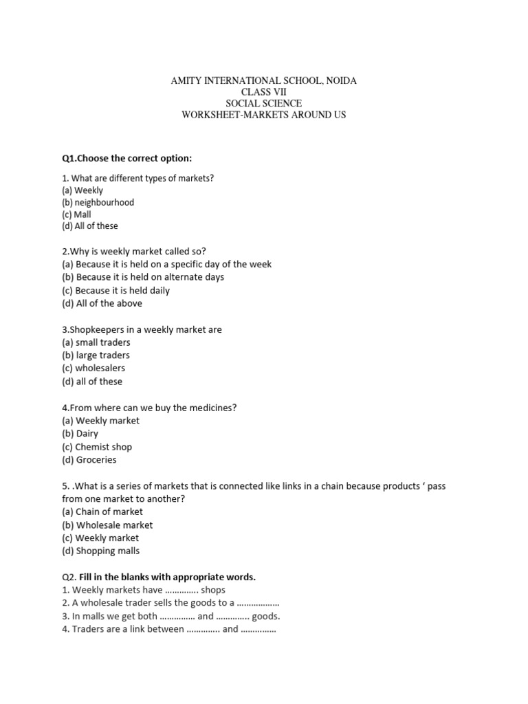 Worksheet Market Areoun Us Edited | PDF | Retail | Financial Markets