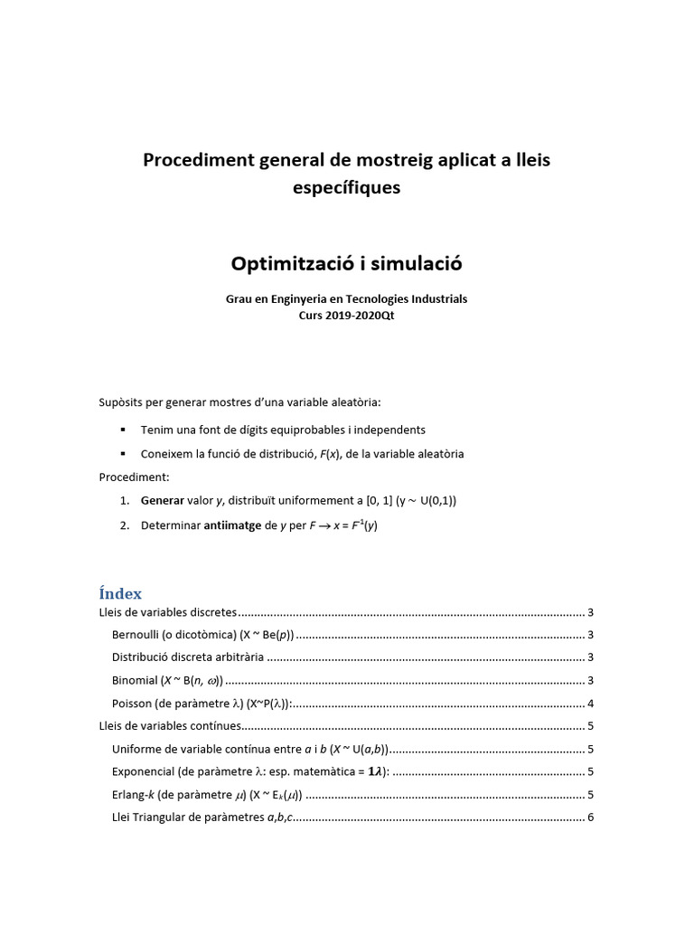 SIM 2019-2020Qt Procediment General de Mostreig Aplicat A Lleis Específiques | PDF