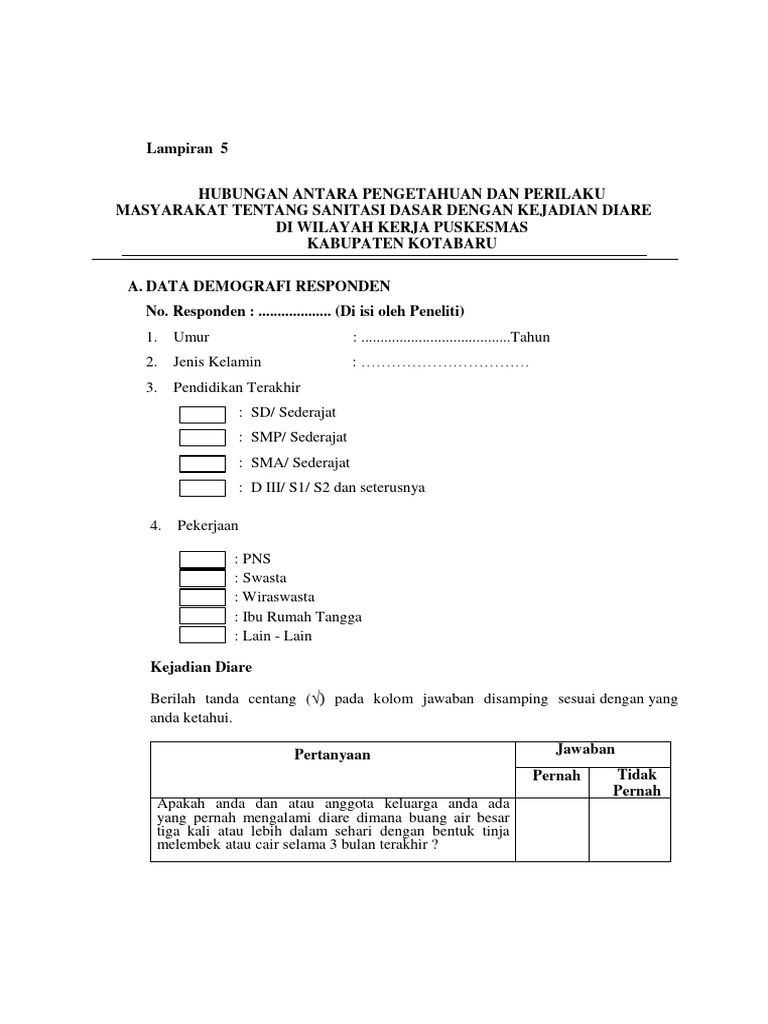 Lampiran 5 Kuesioner | PDF