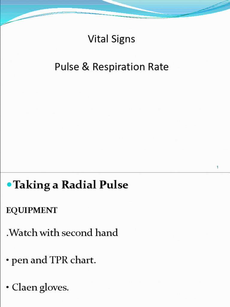 PR & RR Pre - Lab | PDF | Pulse | Clinical Medicine