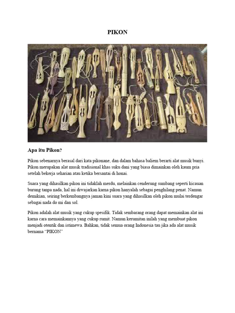 Alat Musik Pikon | PDF