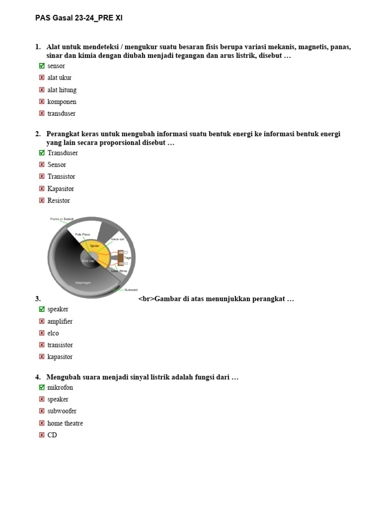 Soal Pas Ganjil Tp23 - Pre (Xi Te) | PDF