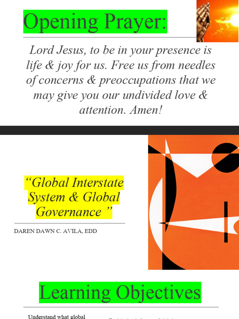 Chapter III Global Interstate System Global Governance | PDF | United ...