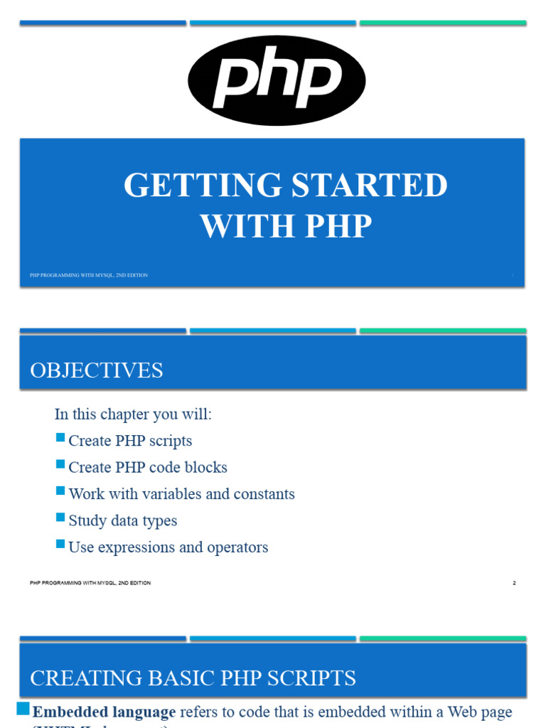 Lecture 2 Getting Started With PHP | PDF | Php | World Wide Web Lecture 2 Getting Started With PHP | PDF | Php | World Wide Web