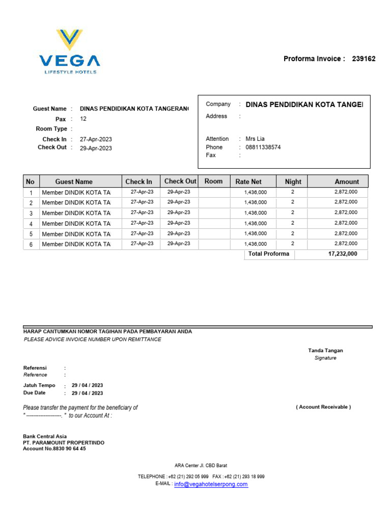 Proforma Invoice Dinas Pendidikan Kota Tangerang | Download Free PDF | Accounting | Service ...