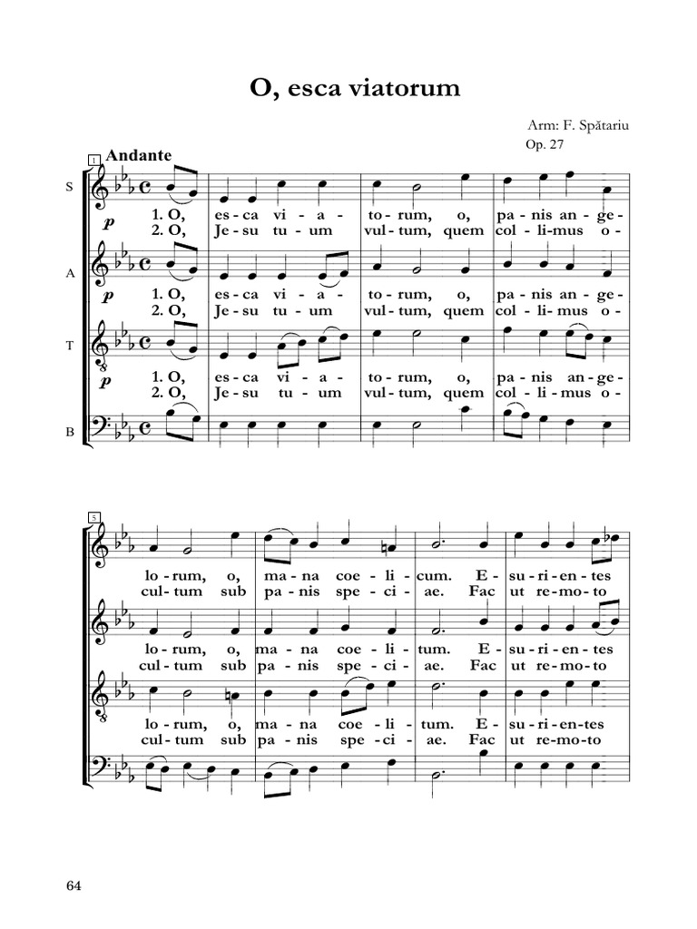 O Esca Viatorum - Cor Mixt - Arm Spatariu | PDF