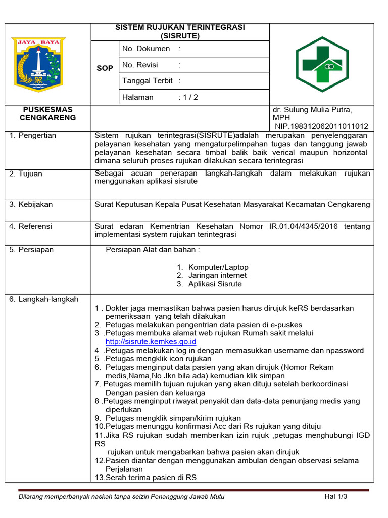 Sop Sisrute Edit | PDF