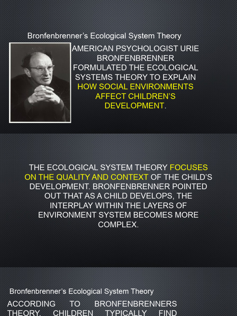 Bronfenbrenners Theory | PDF | Ecology | Ecosystem