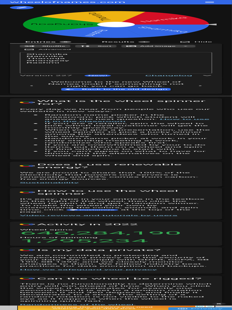 Wheel of Names Random Name Picker | PDF | Privacy | Computing