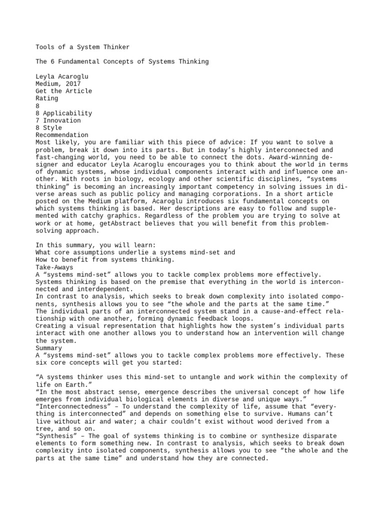 Text File | PDF | System | Systems Theory