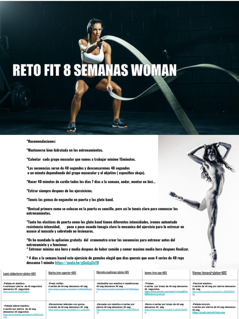 Reto Fit 8 Semanas Woman | PDF | Ejercicio físico | Aptitud física