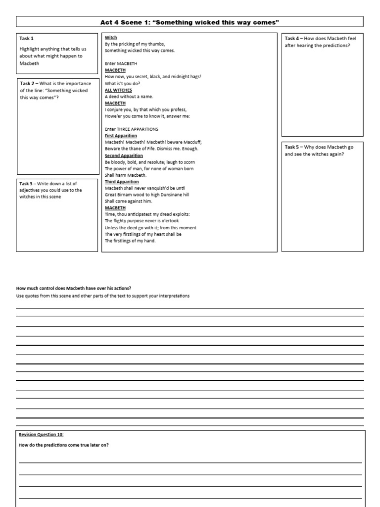 Act 4 Scene 1 Edit | PDF | Macbeth | Shakespearean Tragedies