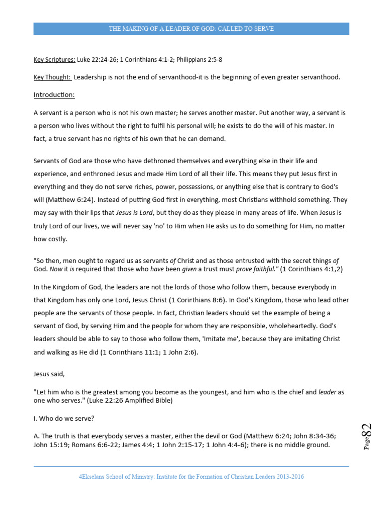 Servant Heart Notes Pdf Jesus Humility