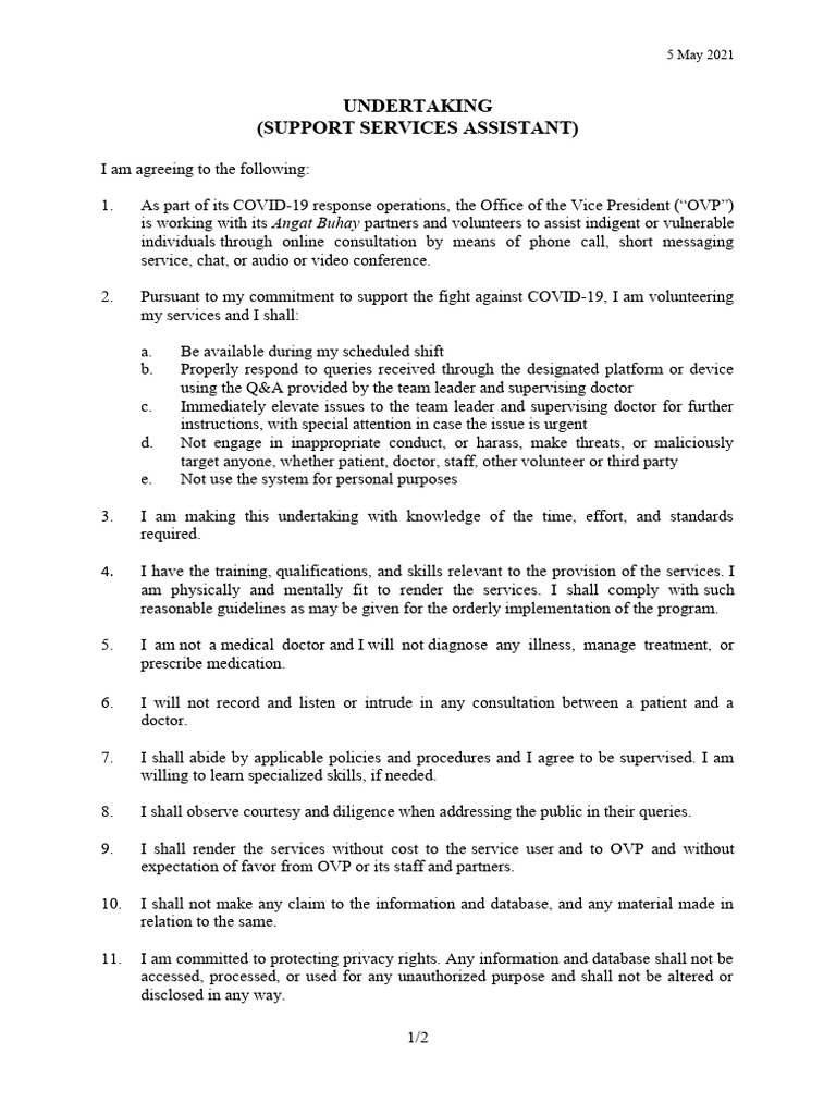 Undertaking Form Template | Download Free PDF | Confidentiality ...