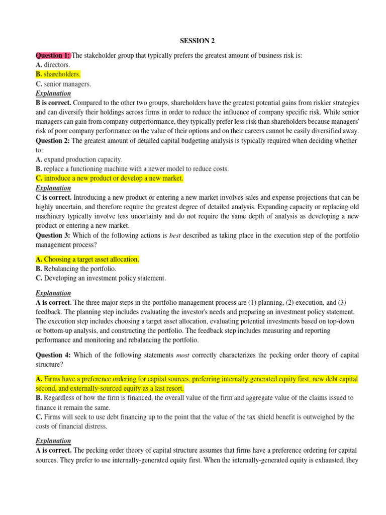 Cfa Level 1 Test 2 Pm Pdf Bonds Finance Repurchase Agreement