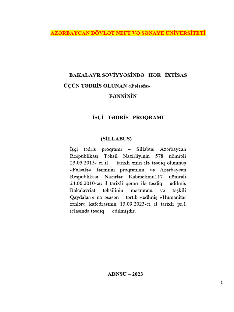 C - Fakepath2023 SILABUS FELSEFE Qas - Mova N Son | PDF