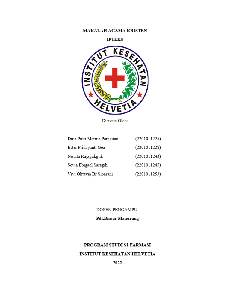 IPTEKS dalam Perspektif Agama Kristen | PDF