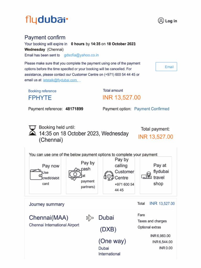 Fly Dubai Ticket | PDF