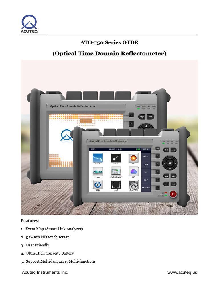 Ato-750 Series Otdr v1 | PDF | Computer Engineering | Electronics