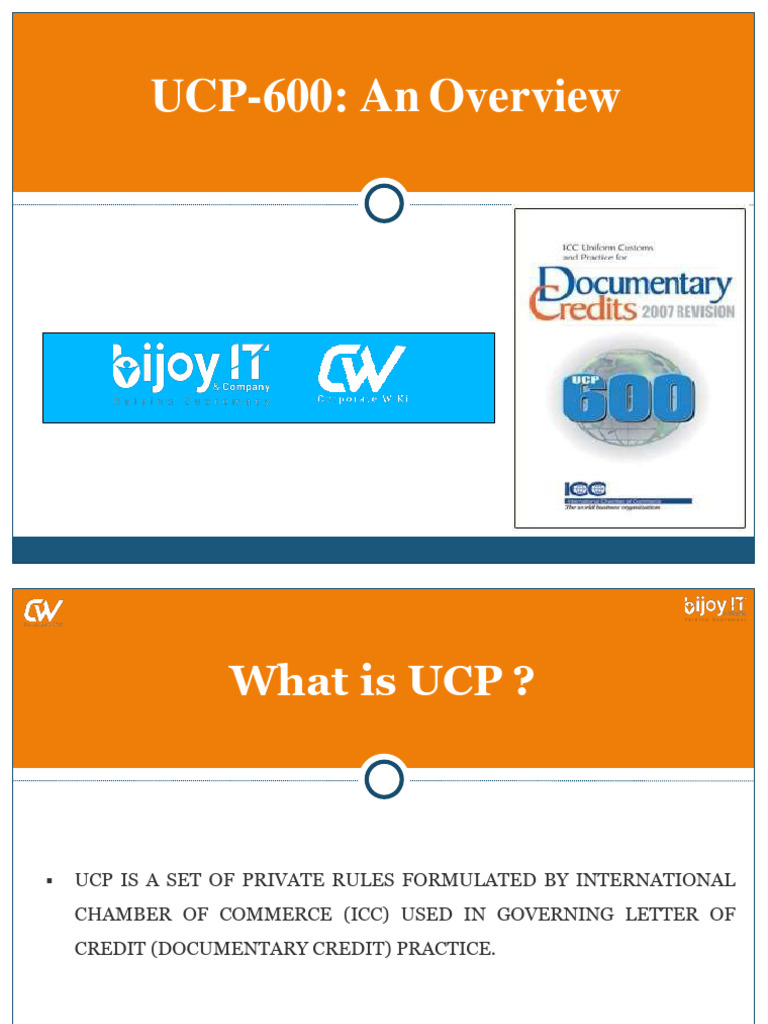 UCP-600 An Overview | PDF | Letter Of Credit | Bill Of Lading
