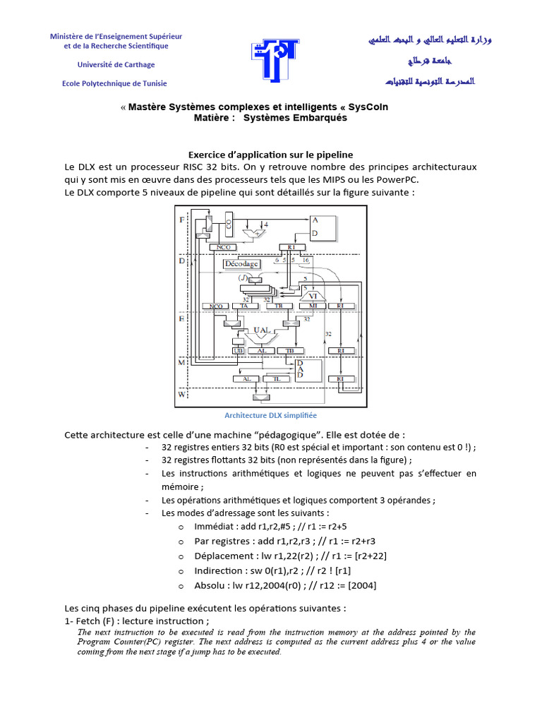 Exercice sur le pipeline DLX | PDF | Structure de contrôle | Biens ...