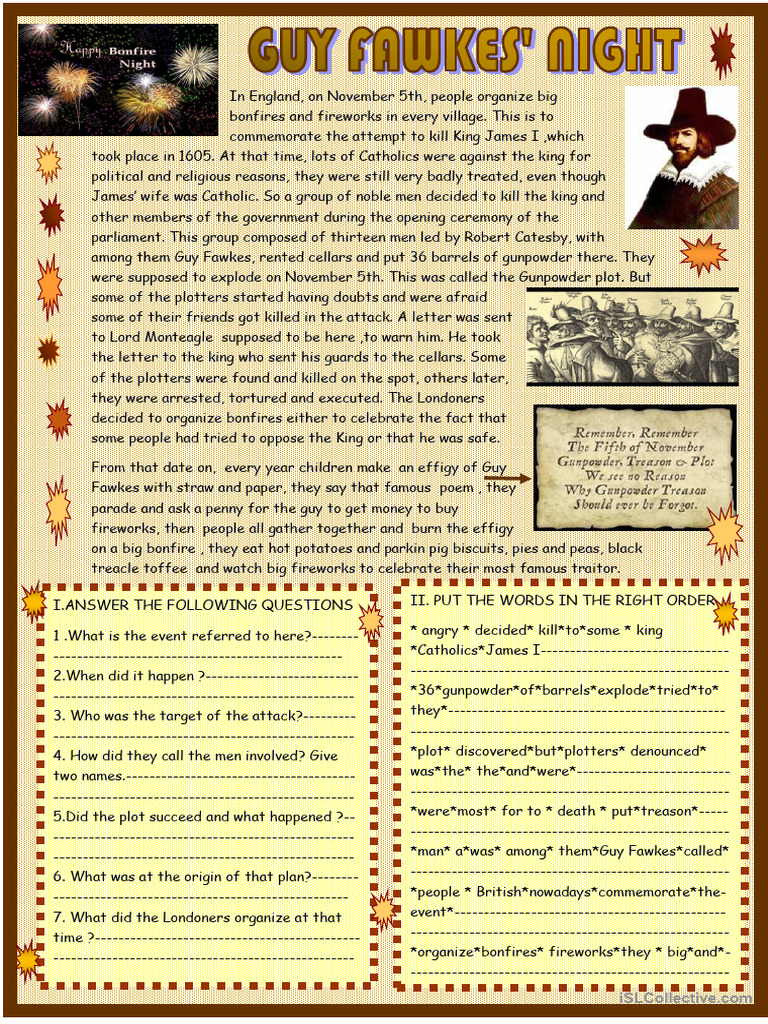 Guy Fawkes' Night - Reading | PDF | Guy Fawkes | Gunpowder Plot