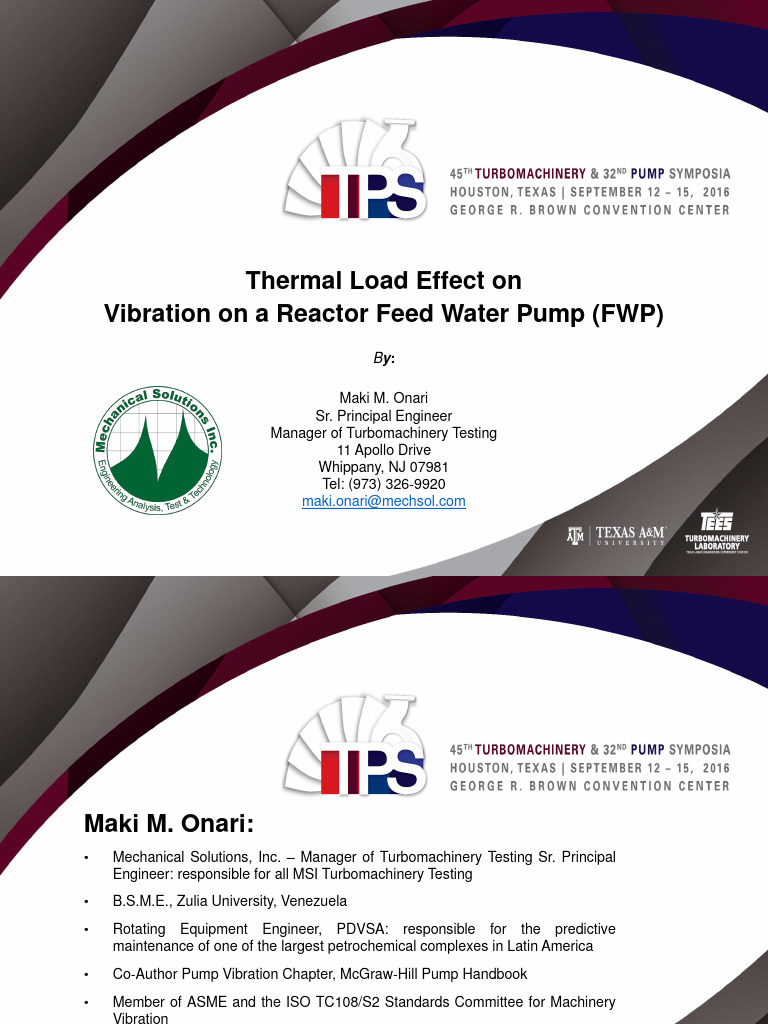 Thermal Load Effect On Vibration On A Reactor FW Pump 1699692616 | PDF | Pump | Mechanical ...