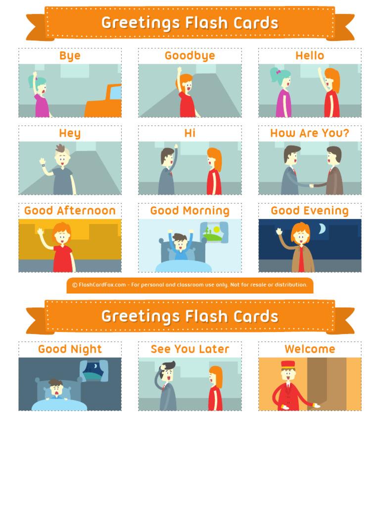 Greetings Flash Cards | PDF