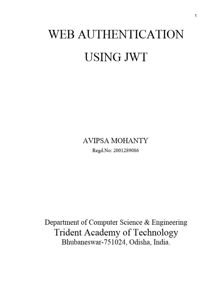 JWT Web Authentication | PDF | Http Cookie | Key (Cryptography)